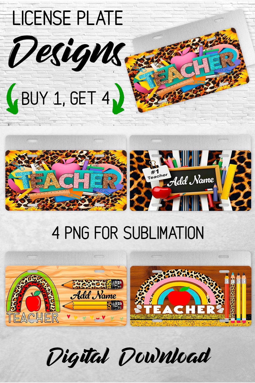 School Teacher License Plate PNG Personalized Teacher License Plate ...