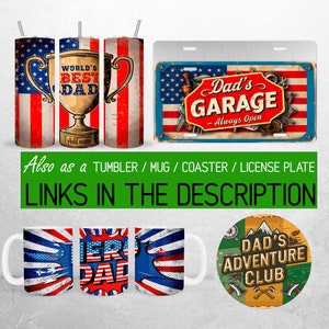 Retro Fathers Day License Plate PNG Patriotic Best Dad License Plate ...