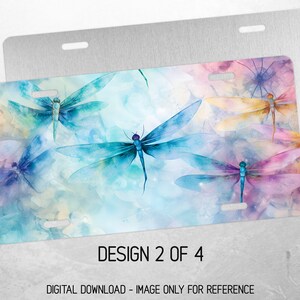 Watercolor Dragonfly License Plate PNG Dragonflie License Plate Design ...