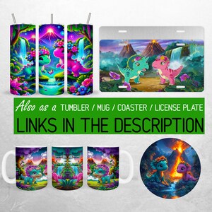 Pink Dinosaur License Plate PNG Bundle Kawaii Dino License Plate Design ...