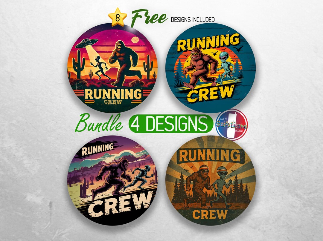 Yeti Bigfoot Car Coaster PNG Bundle Sasquatch Alien Coaster Sublimation ...