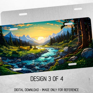 Mountain License Plate PNG Bundle Outdoor License Plate Design ...