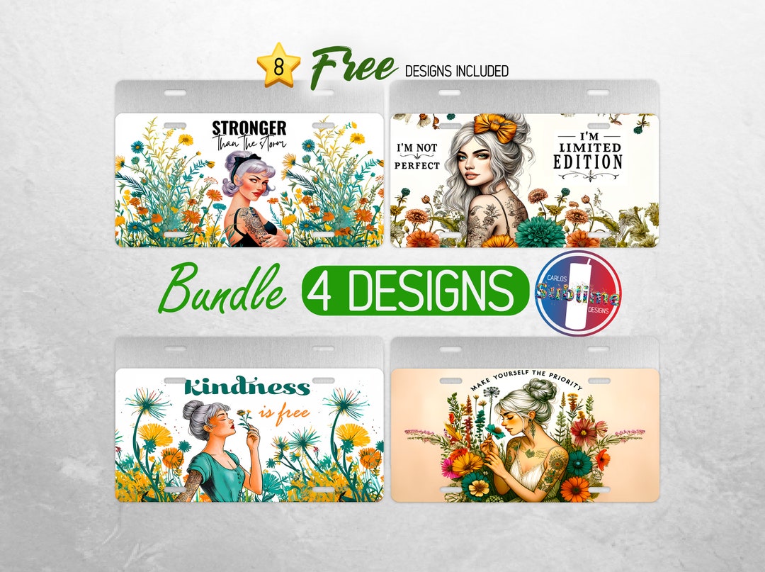 Women Daily Affirmations License Plate PNG Woman Positive License Plate ...