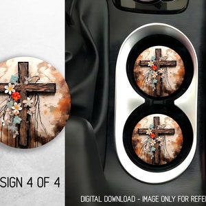 Christian Cross Car Coaster PNG Jesus Bible Car Coaster Sublimation ...