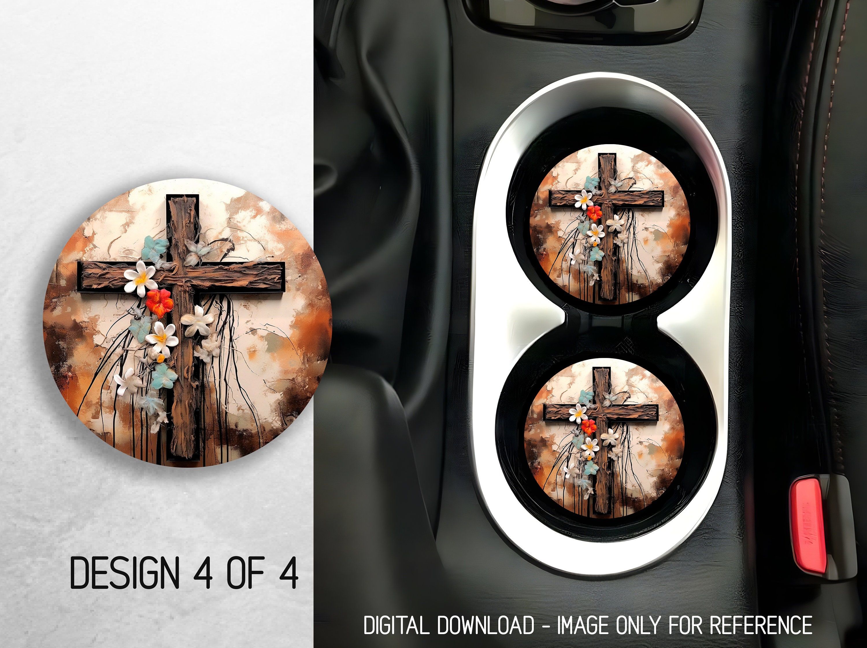Christian Cross Car Coaster PNG Jesus Bible Car Coaster Sublimation ...
