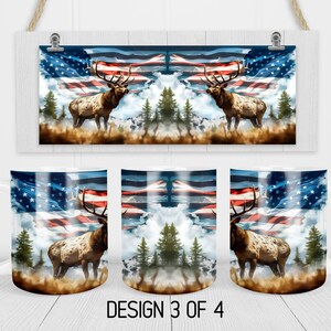 Bull Elk Mug Wrap PNG Deer Hunting 11oz and 15oz Mug Sublimation Design ...