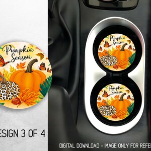 Fall Pumpkin Season Car Coaster PNG Bundle Pumpkins Fall Coaster Png ...
