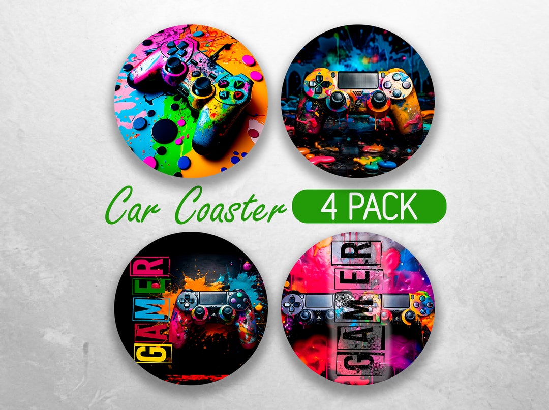 Gamer Car Coaster PNG Gaming Game Controller Car Coaster Sublimation ...