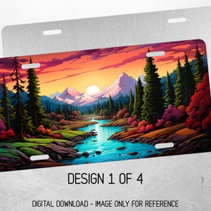 Mountain License Plate PNG Bundle Outdoor License Plate Design ...