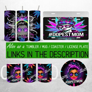 Dopest Mom Weed License Plate PNG Bundle Funny Marijuana License Plate ...
