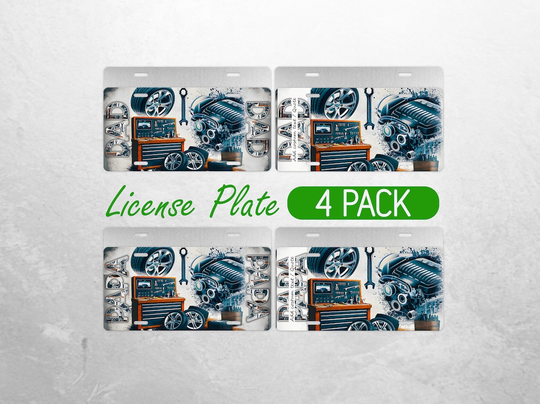 Mechanic Papa Dad License Plate PNG Fathers Day License Plate Design ...