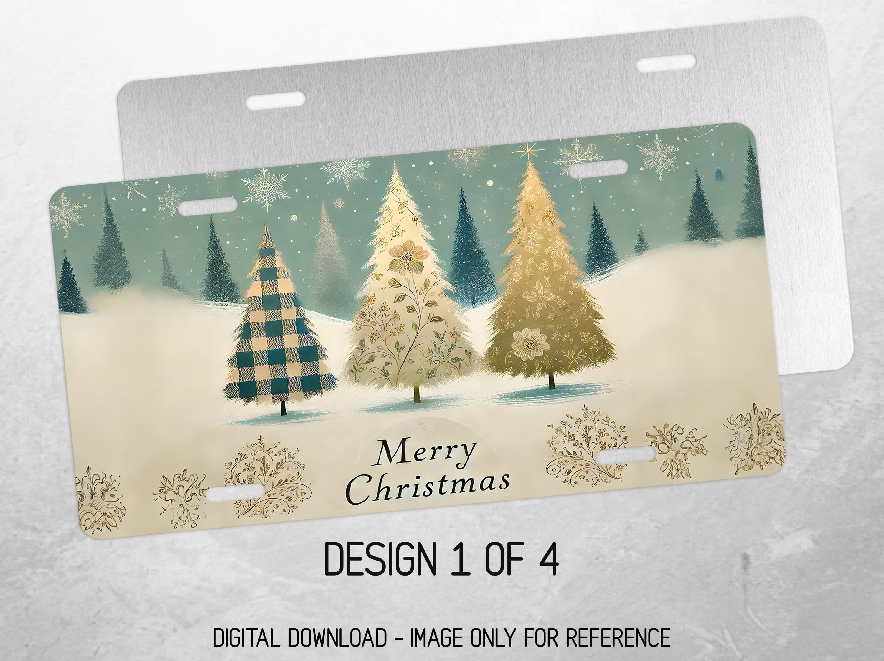 Christmas Tree License Plate PNG Bundle Merry Christmas License Plate ...