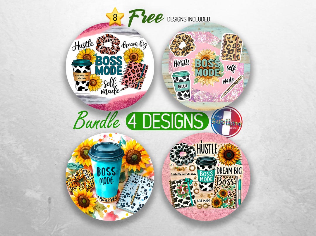 Boss Mode Car Coaster PNG Bundle Business Owner Coaster Png Sublimation ...
