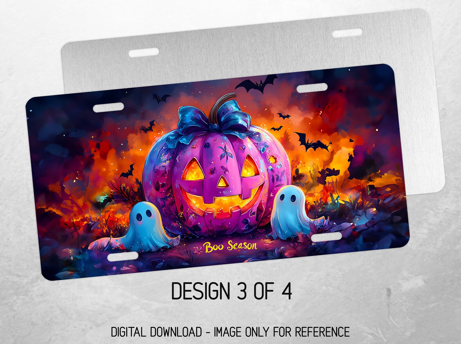 Boo Season License Plate PNG Pink Halloween License Plate Design ...