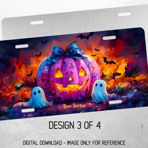 Boo Season License Plate PNG Pink Halloween License Plate Design ...