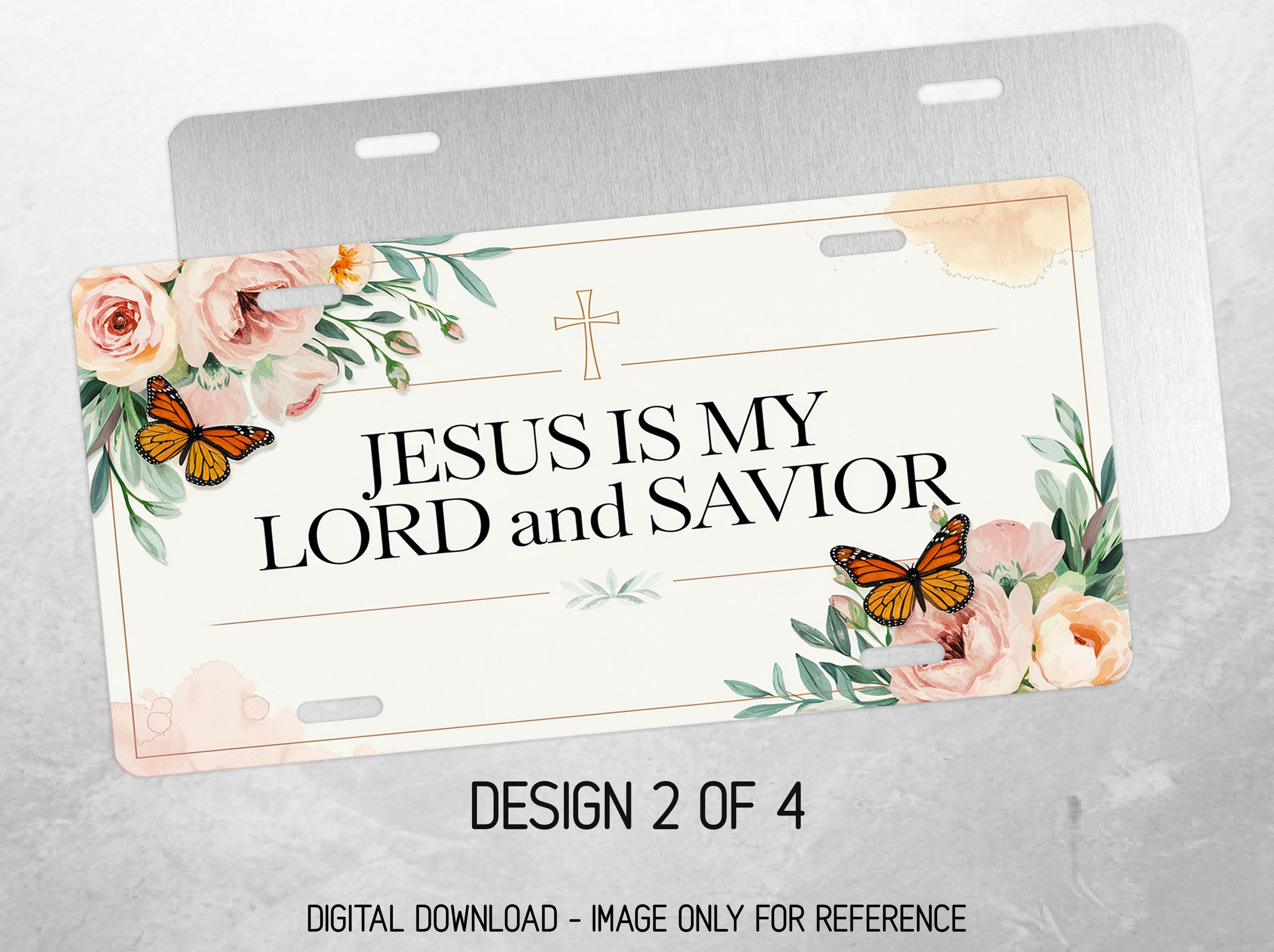 Jesus is My Lord License Plate PNG Bundle Floral Christian Cross ...