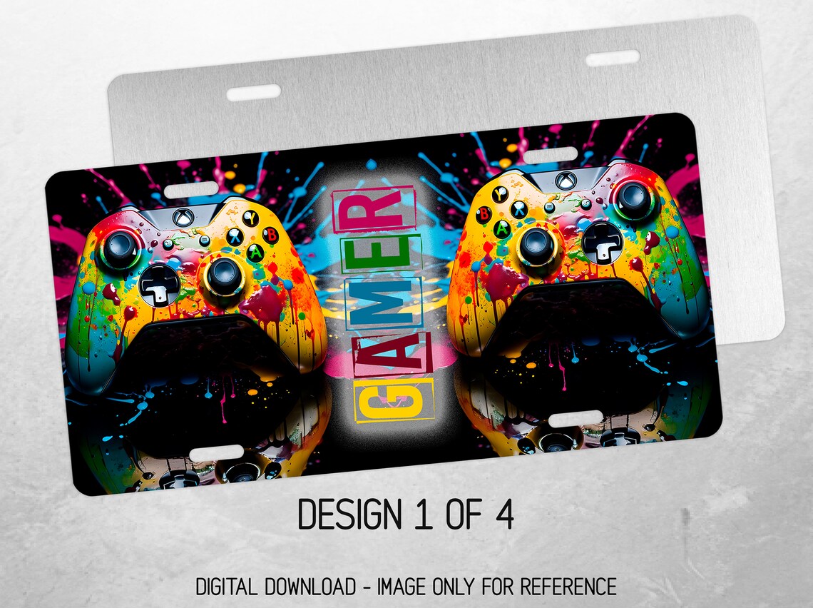Gamer License Plate PNG Bundle Gaming License Plate Design Game ...