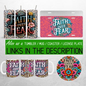 Faith Over Fear License Plate PNG Bundle Christian License Plate Design ...
