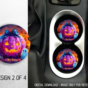 Boo Season Car Coaster PNG Bundle Pink Halloween Coaster Png ...