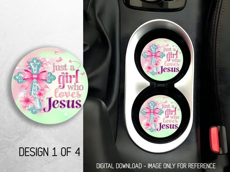 Christian Jesus Car Coaster PNG Bundle Religious Faith Car Coaster ...