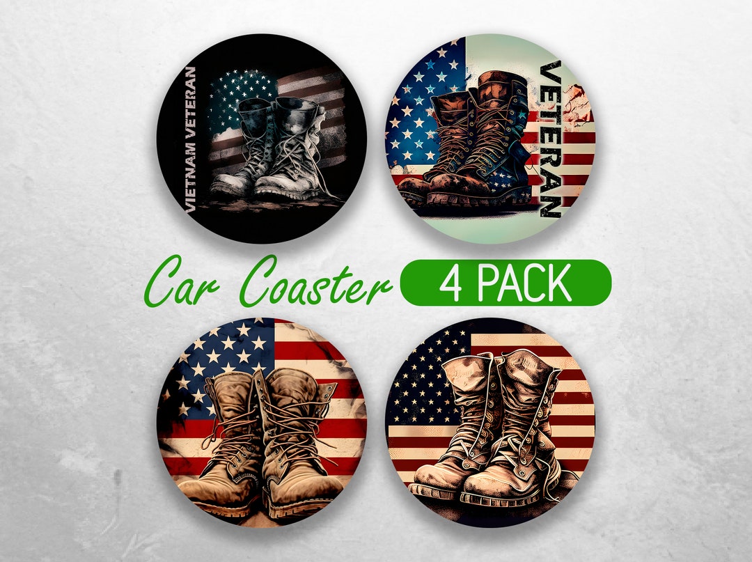 Vietnam Veteran Coasters PNG Army Military Car Coaster Sublimation ...
