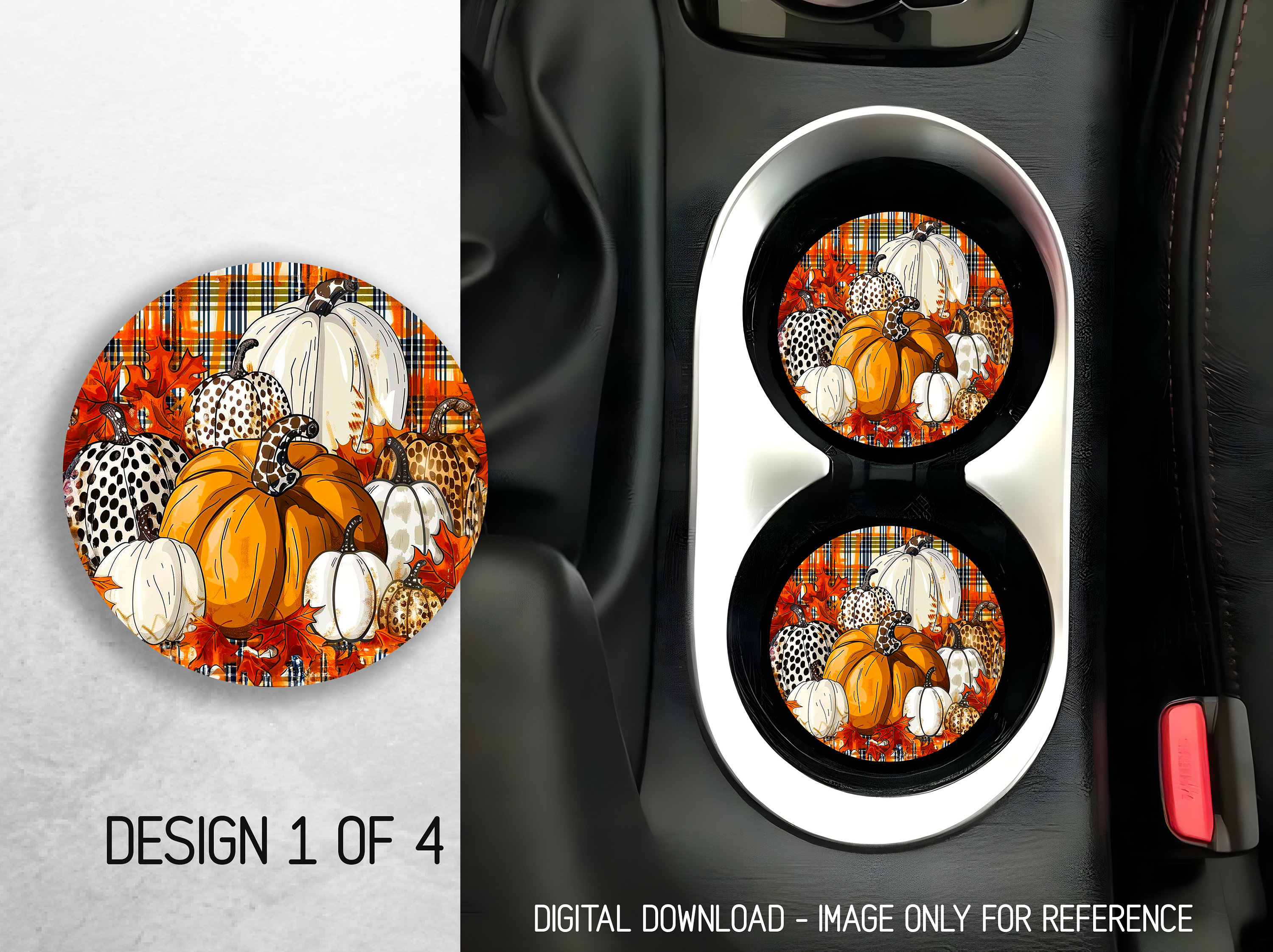 Fall Pumpkin Car Coaster PNG Bundle Sunflower Fall Coaster Png ...