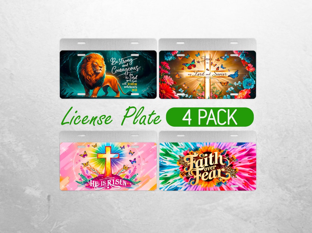 Faith Christian License Plate PNG Bible Verse License Plate Design ...
