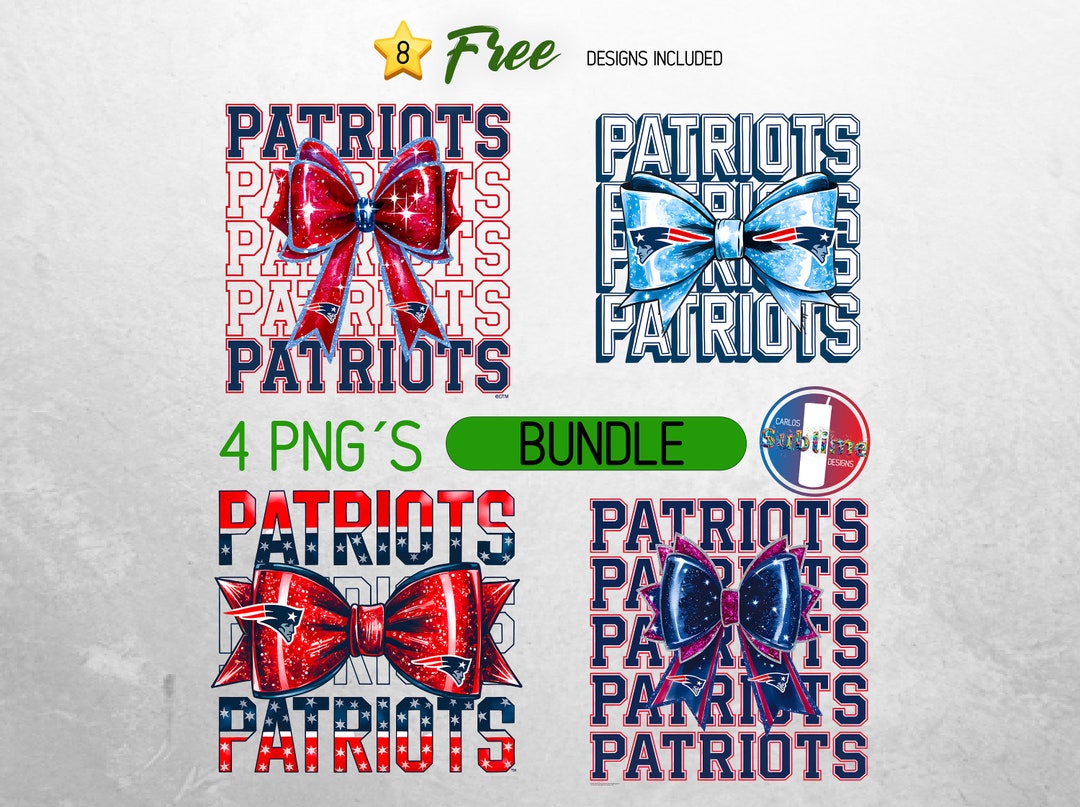 Patriots School Team Mascot Bow Shirt PNG, Red, White, and Blue Team ...