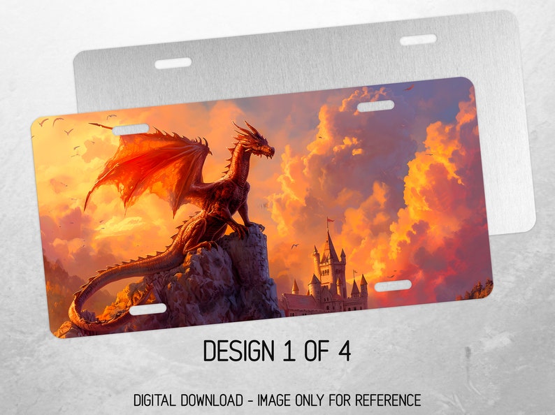 Mythical Dragon License Plate PNG Neon Dragon Books License Plate ...