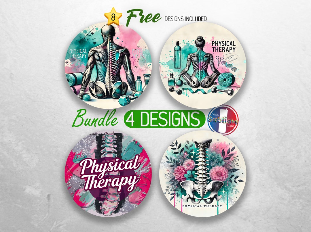 Physical Therapy Car Coaster PNG Bundle PT Therapist Coaster Png ...