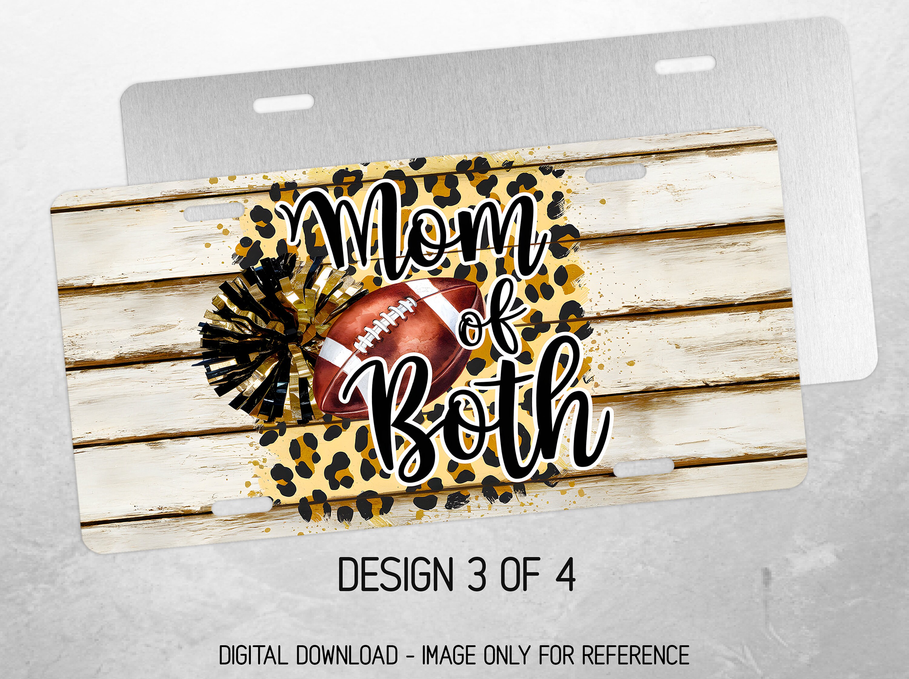 Football Cheer Mom of Both License Plate PNG Cheer Football Mom License ...