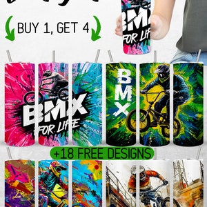 Seamless Graffiti BMX Tumbler Wrap Bundle BMX Biker 20oz Tumbler PNG ...