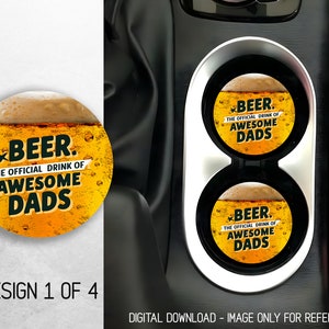 Best Dad Car Coaster PNG Men Beer Car Coaster Sublimation Designs ...