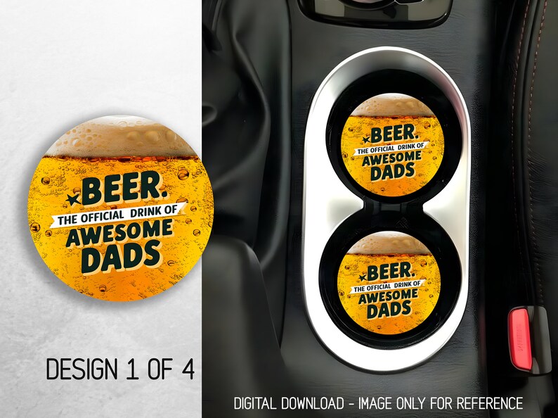 Best Dad Car Coaster PNG Men Beer Car Coaster Sublimation Designs ...