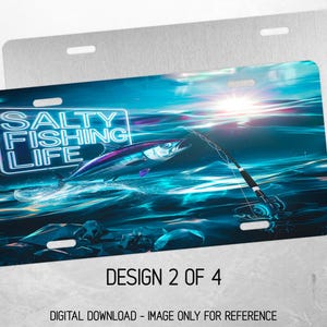 Saltwater Fishing License Plate PNG Bundle Fishing Life License Plate ...
