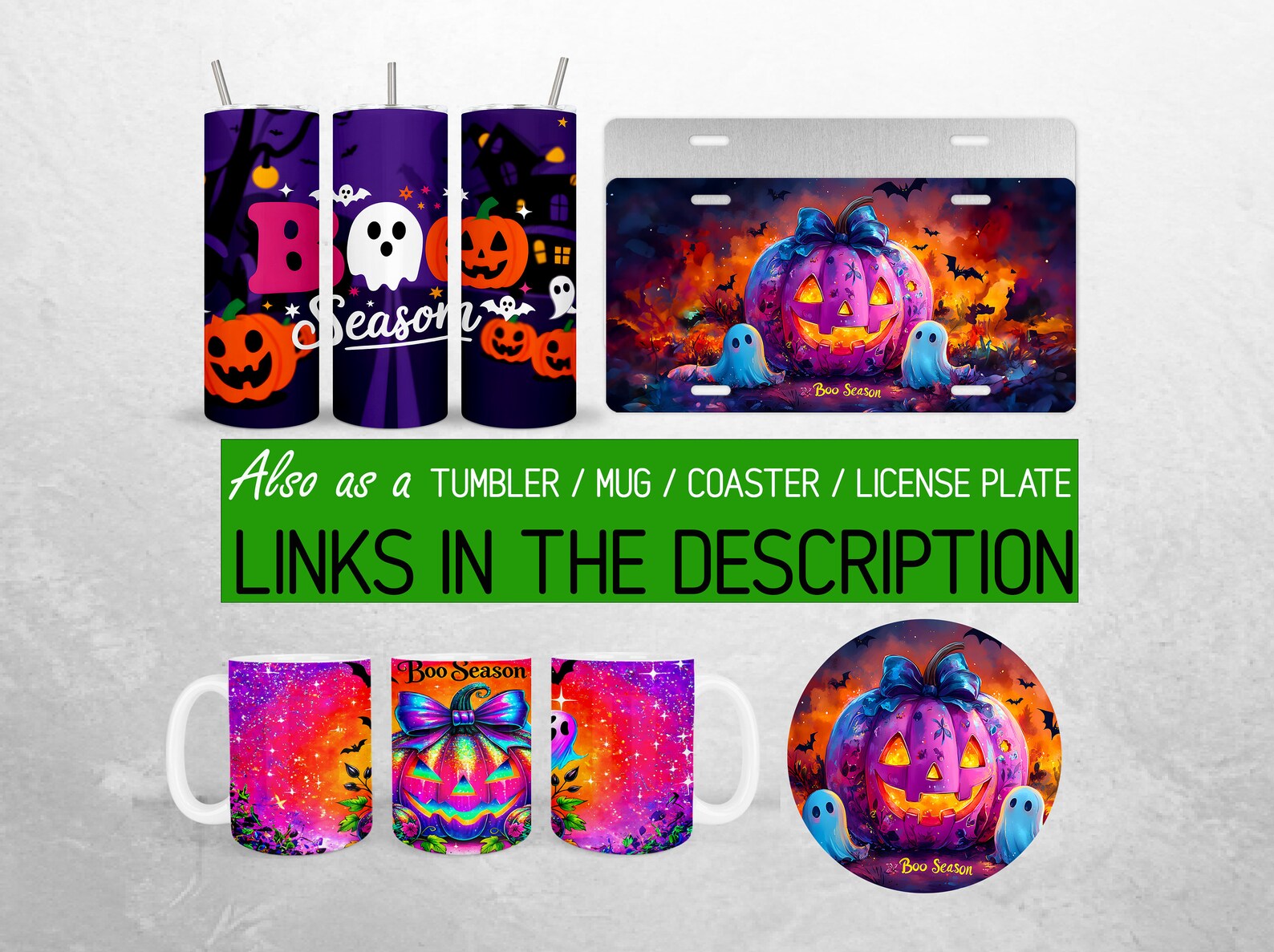 Boo Season Car Coaster PNG Bundle Pink Halloween Coaster Png ...