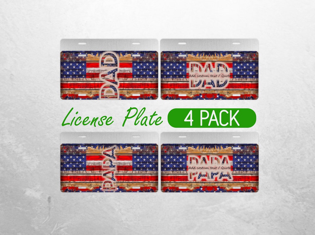 USA Papa Dad License Plate PNG Fathers Day License Plate Design Add ...