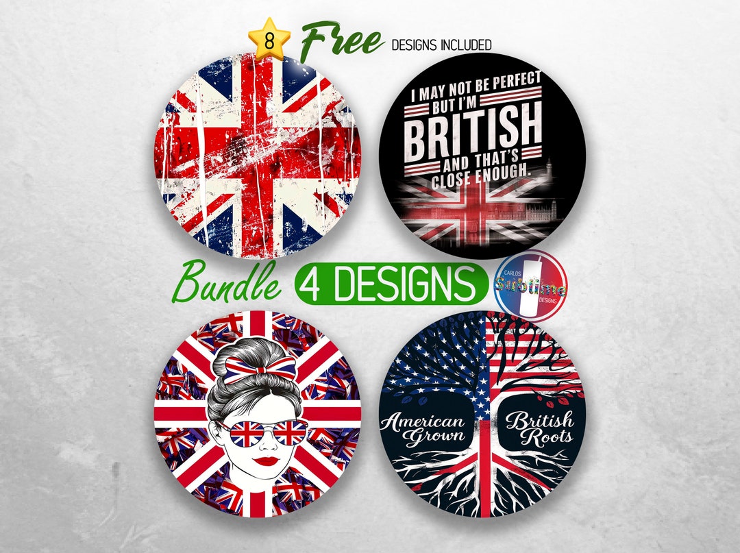 UK Flag Car Coaster PNG Girl British Car Coaster Sublimation Designs ...