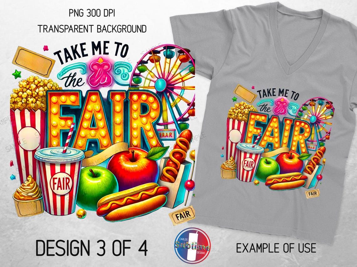 Take Me to the Fair Sublimation Design PNG Digital Download , County ...