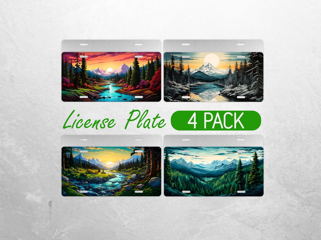 Mountain License Plate PNG Bundle Outdoor License Plate Design ...