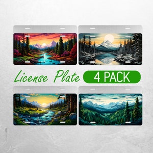 Mountain License Plate PNG Bundle Outdoor License Plate Design ...