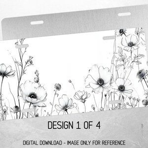 Wildflower License Plate PNG Floral Spring License Plate Design Add ...