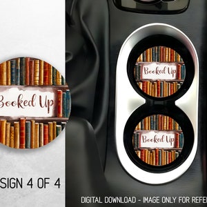 Book Lover Car Coaster PNG Bundle Reading Bookish Coaster Png ...