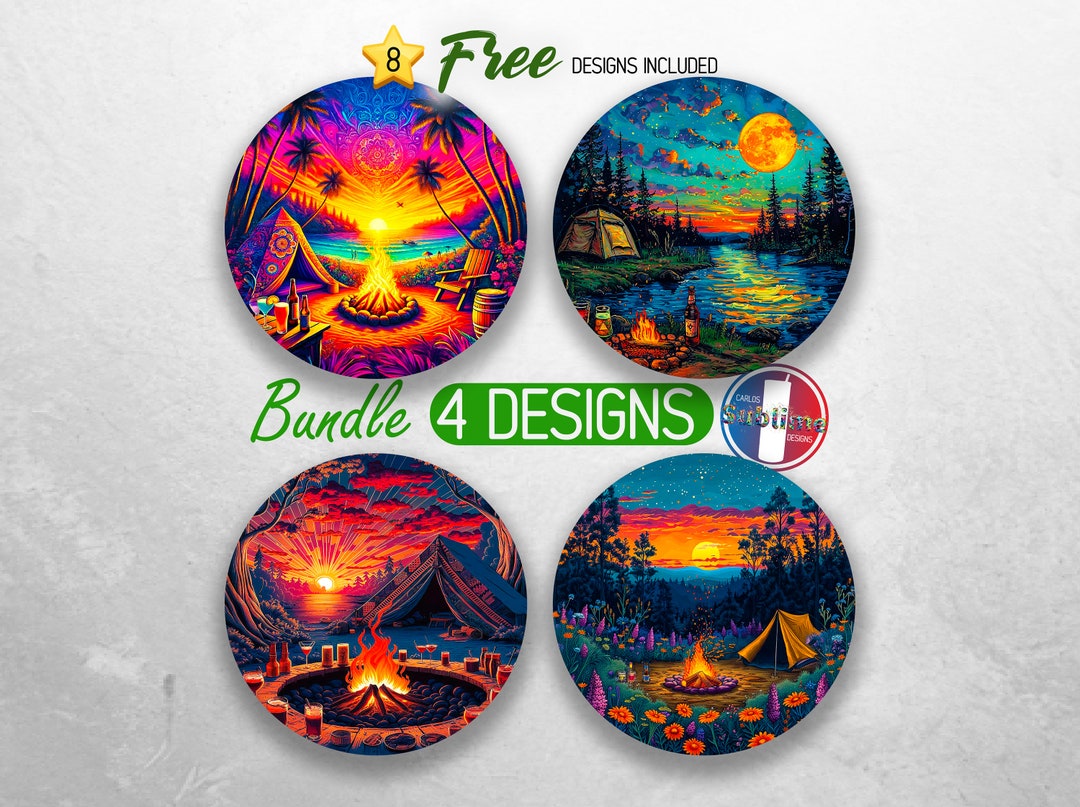 Camper Camping Car Coaster PNG Campfires and Cocktails Car Coaster ...