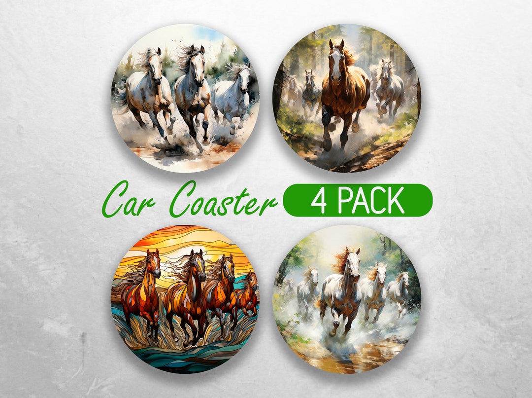 Wild Horse Car Coaster PNG Country Western Car Coaster Sublimation ...