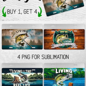 Living the Reel Life Fishing License Plate PNG Crappie Fish License ...