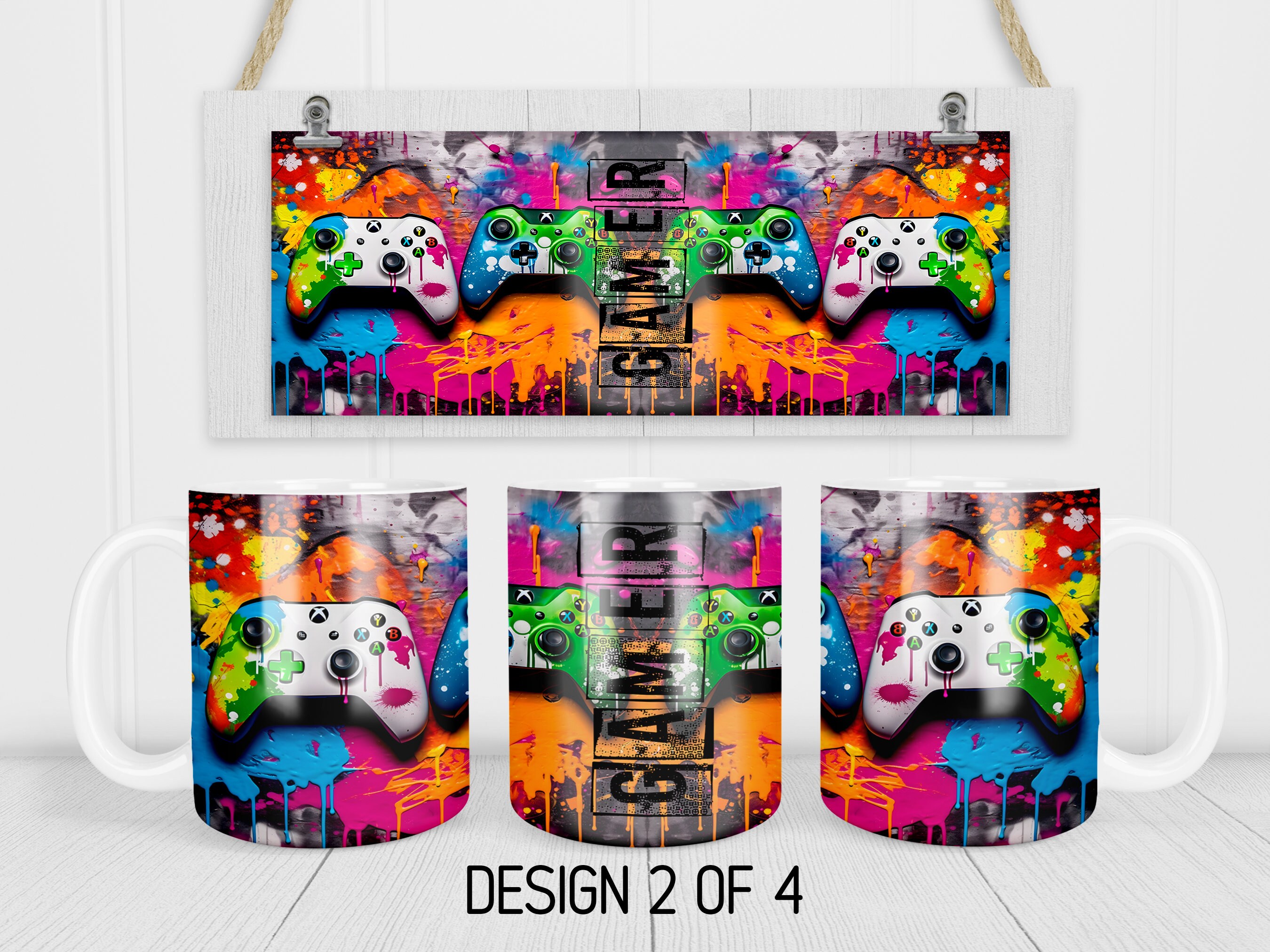 Gaming 11oz and 15oz Mug Sublimation Design Gamer Mug Wrap PNG Game ...