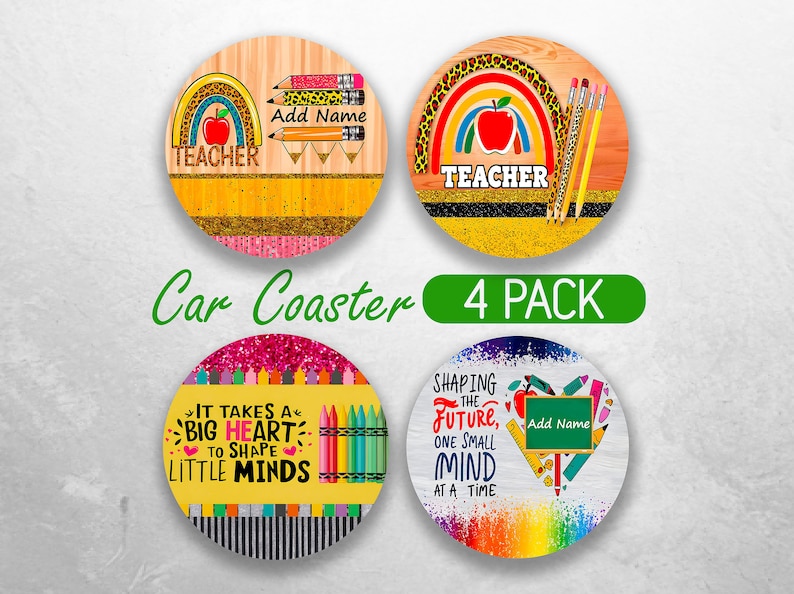 School Teacher Car Coaster PNG Personalized Teacher Car Coaster ...
