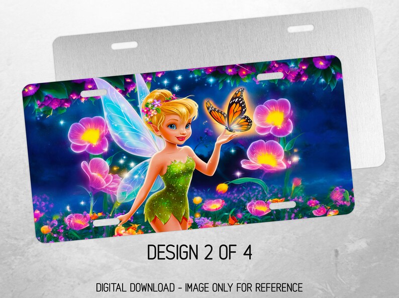 3D Enchanted Fairy License Plate PNG Cute Princess License Plate Design ...