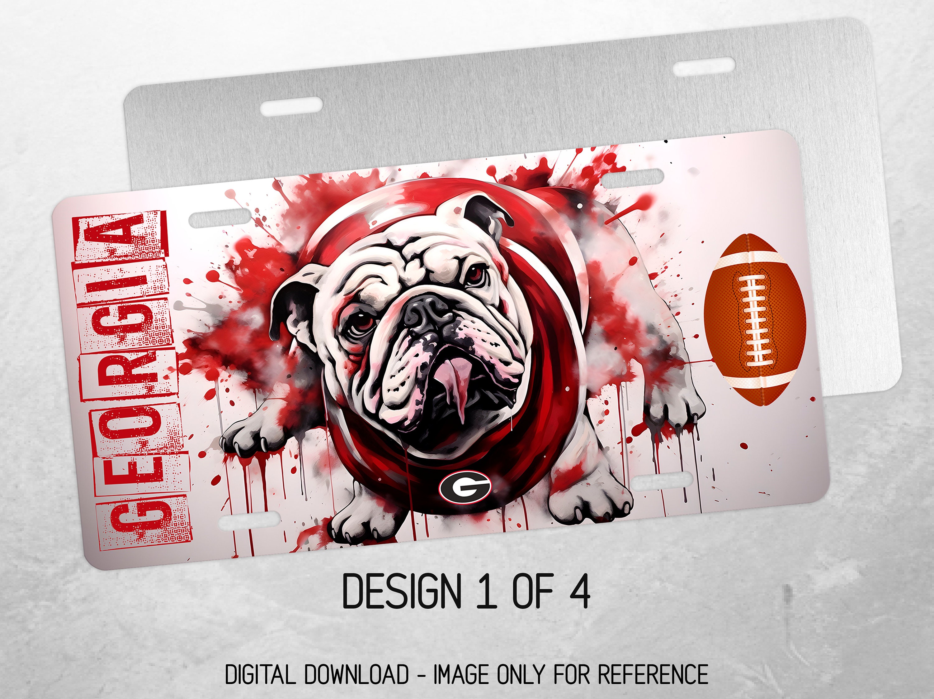 Alcohol Ink Bulldog License Plate PNG GA Georgia License Plate Design ...
